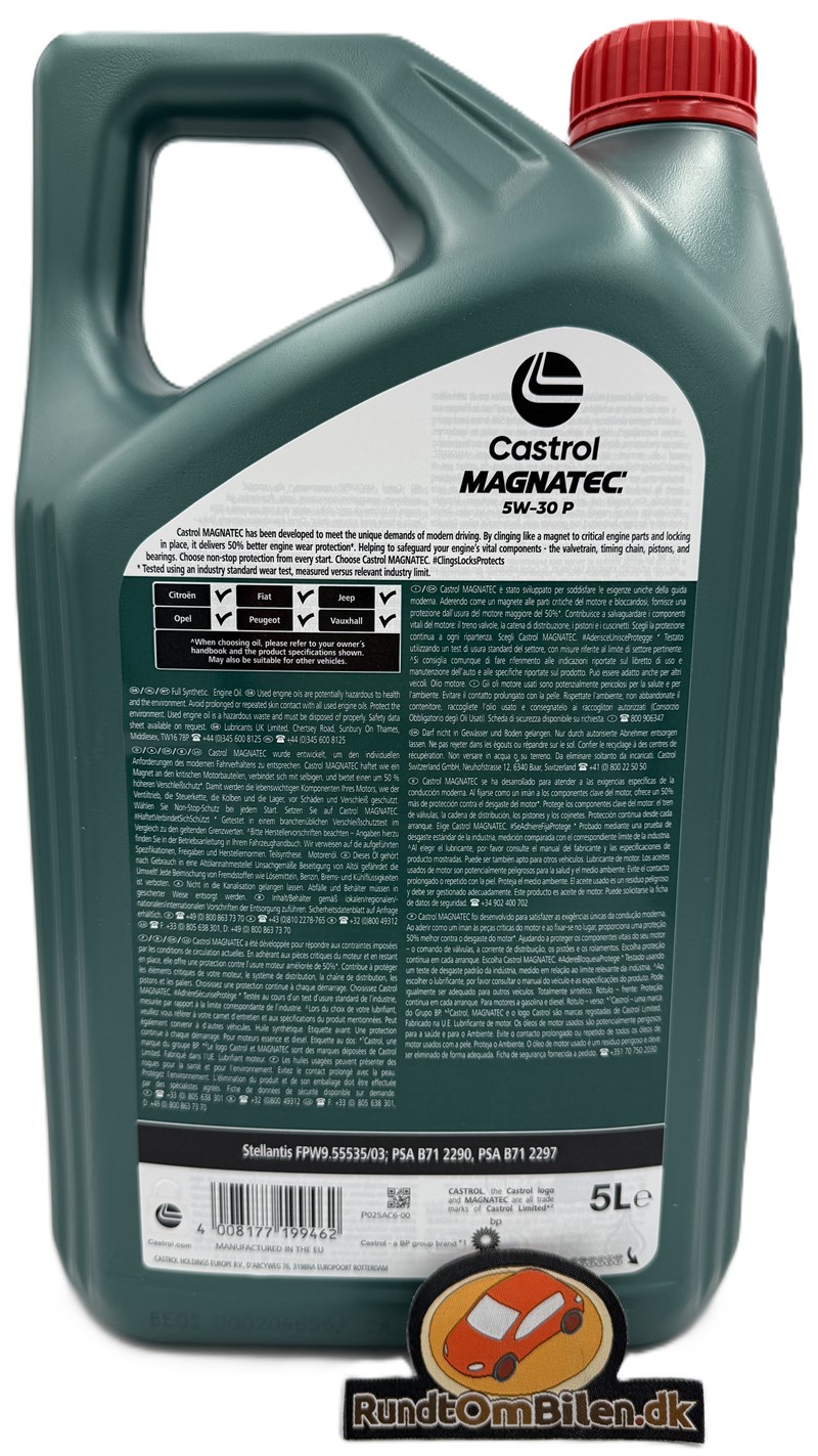 Castrol Magnatec 5W-30 P til Stellantis biler (5 liter)